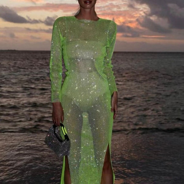 Rhinestone Fishnet - Etsy