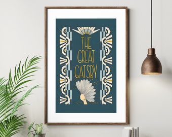 Great Gatsby Poster: F Scott Fitzgerald Book Cover Print - Etsy