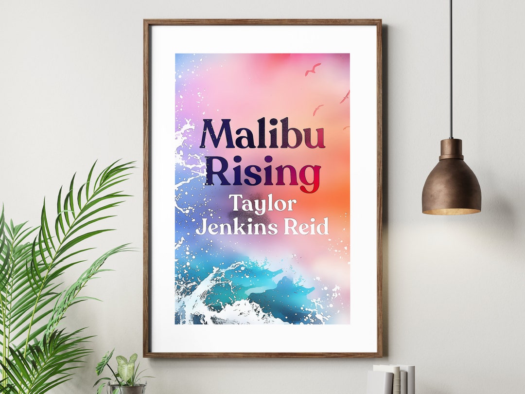 Malibu Rising Book Cover Print Taylor Jenkins Reid, Poster, Book Print ...