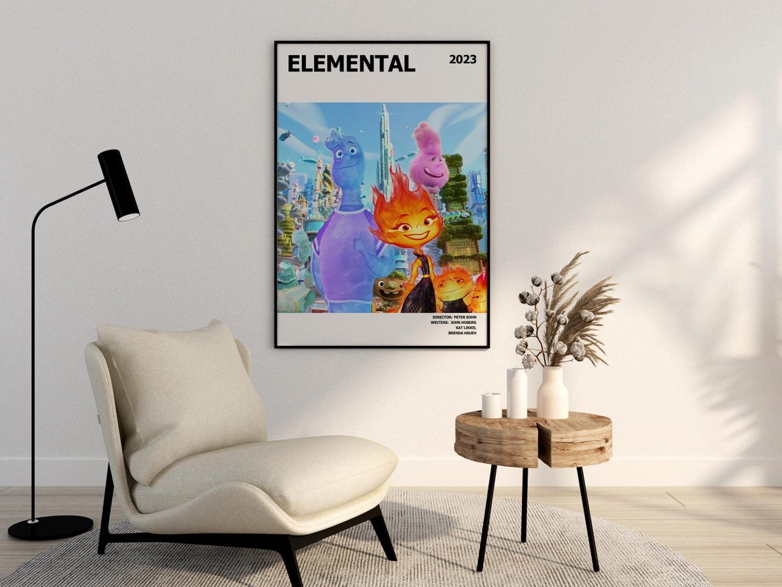 Elemental - Pixar - Movie Poster Print, Film Fan, Geek, for Him, for ...