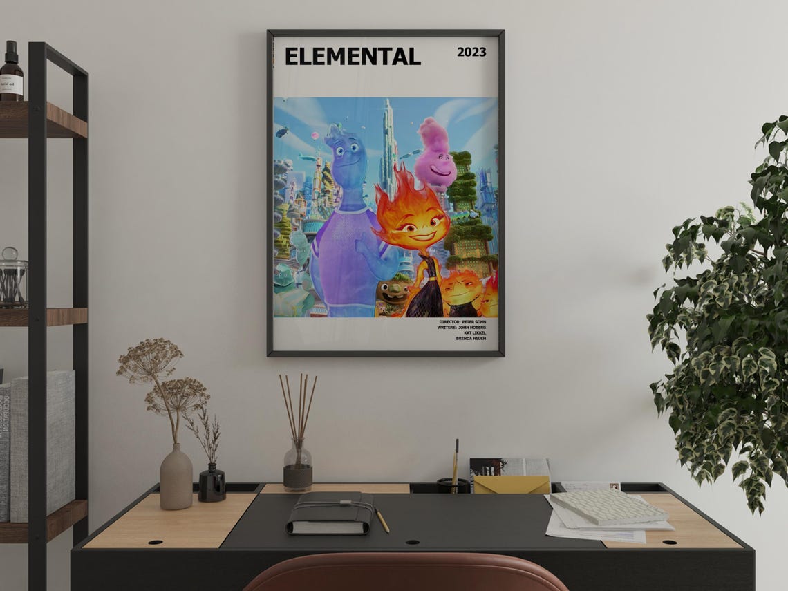 Elemental - Pixar - Movie Poster Print, Film Fan, Geek, for Him, for ...