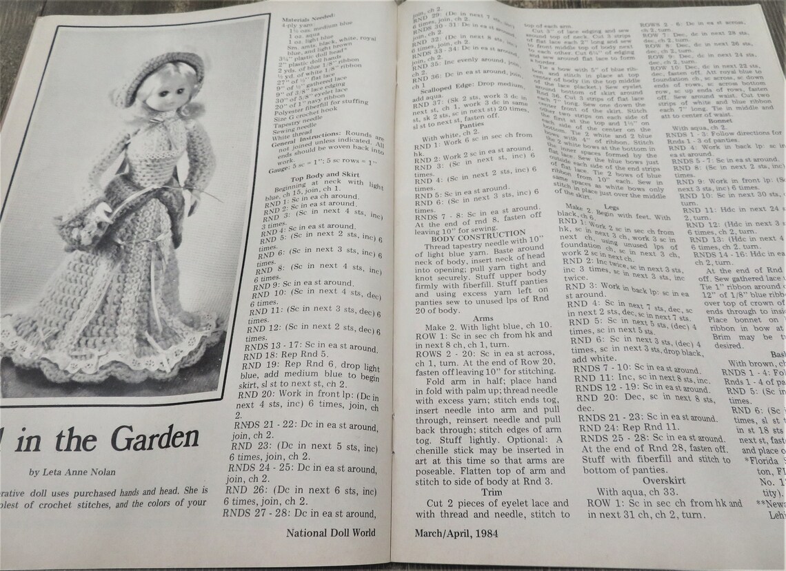 National Doll World Magazine April 1984 for Doll Lovers - Etsy