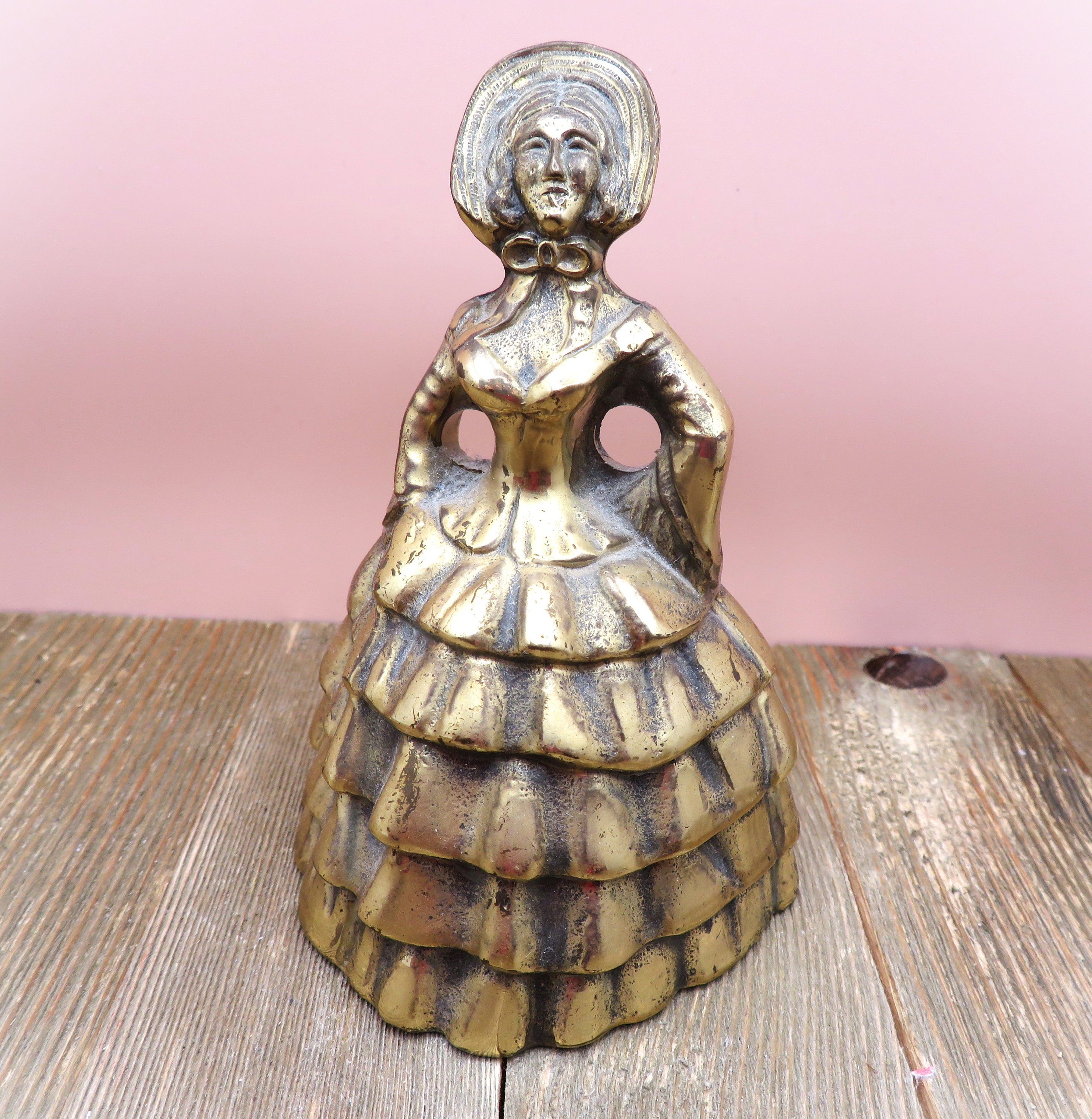 Vintage Brass Lady Bell Figurine. - Etsy
