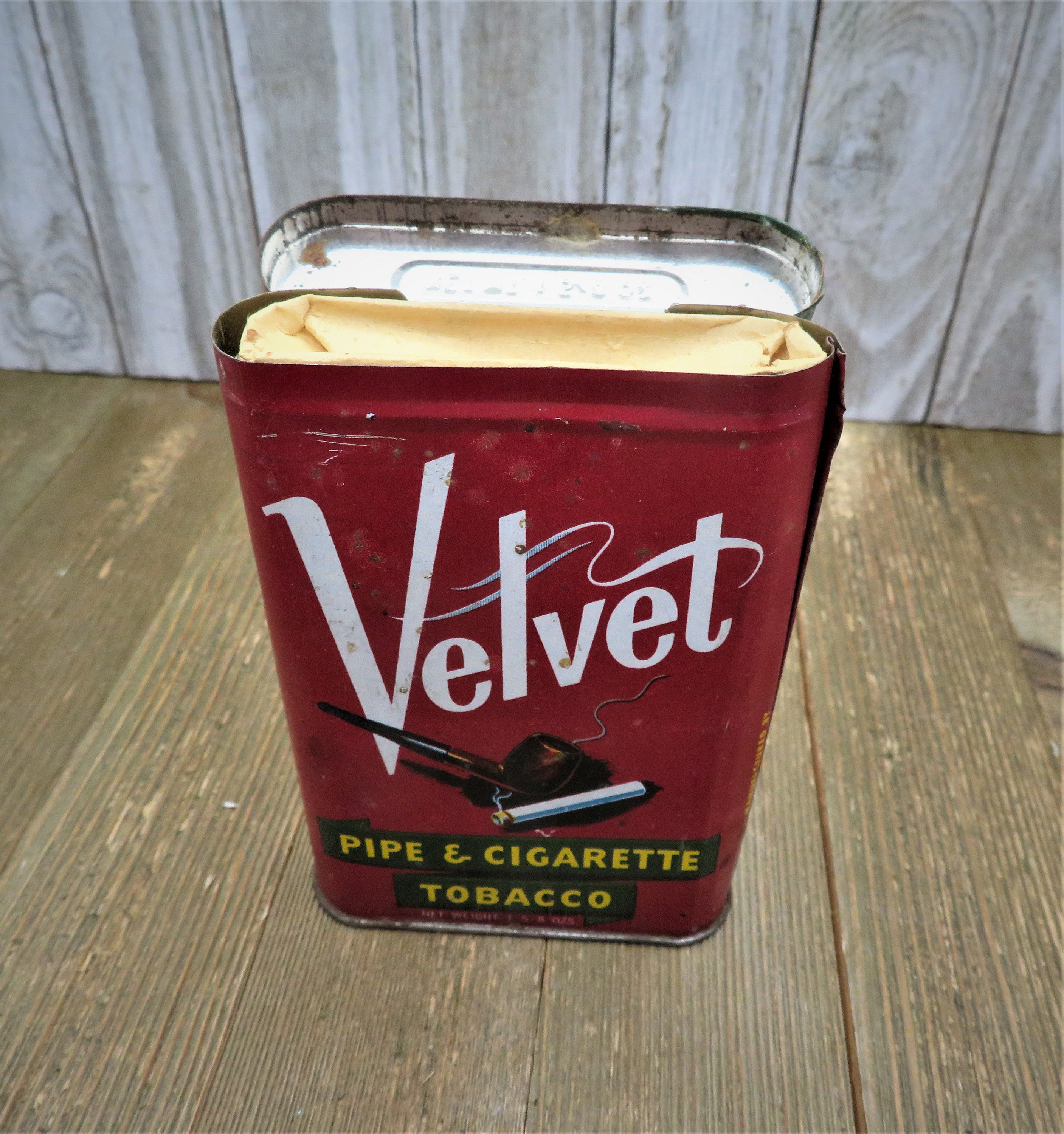 Velvet Pipe & Cigarette Tobacco Vintage Antique Tin Liggett and Myers ...