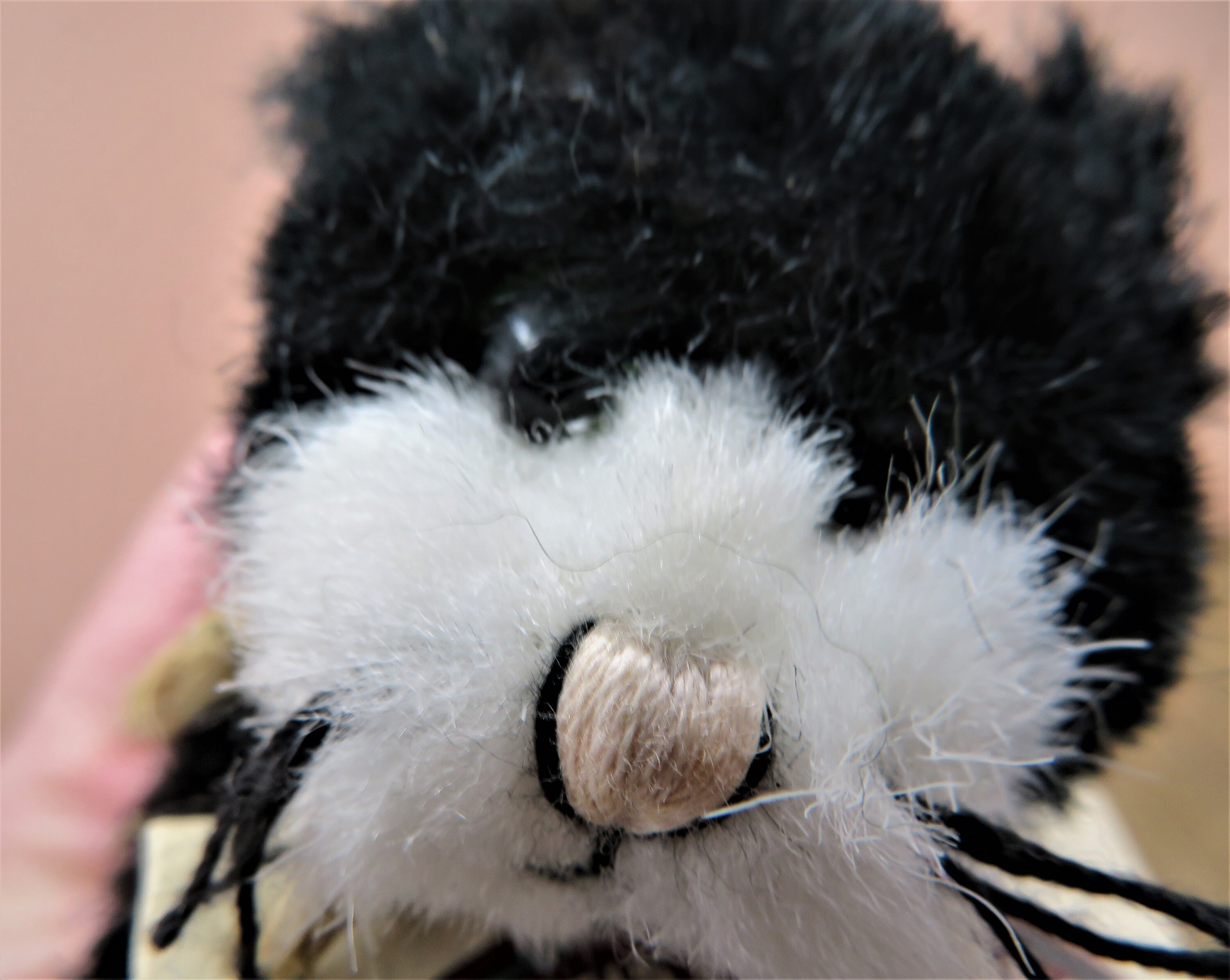 Ganz Cottage Collection midnight Mini Black and White Cat Plush With ...