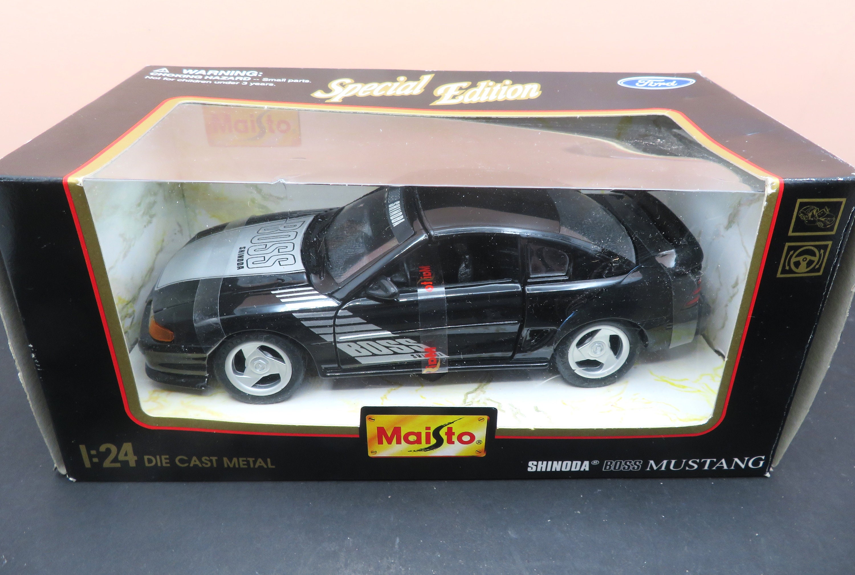 Maisto Ford Mustang GT Die Cast 1/24 Scale Boss Shinoda Black and ...