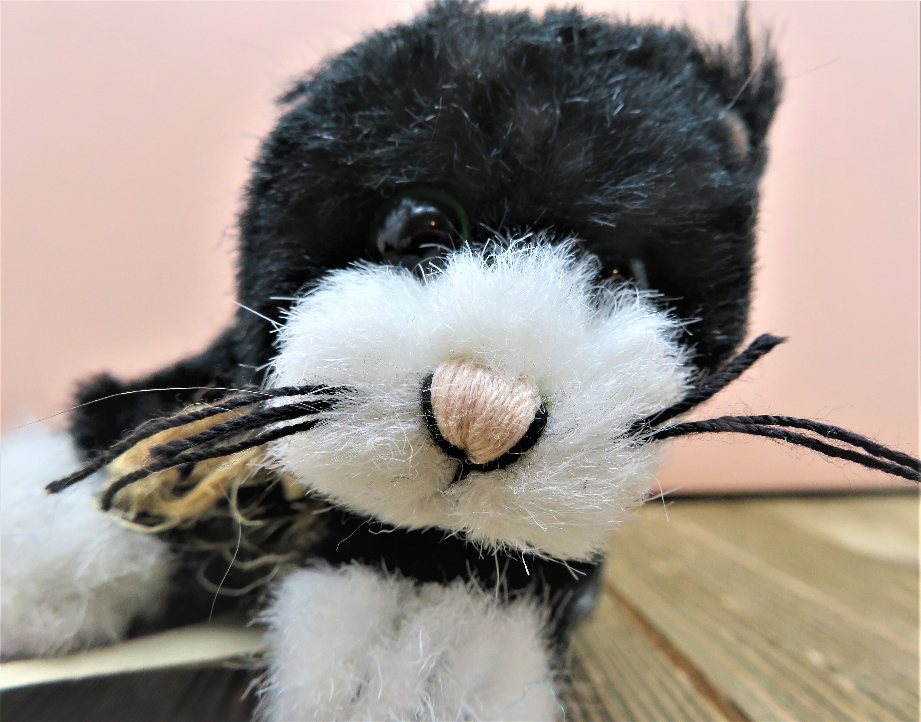 Ganz Cottage Collection midnight Mini Black and White Cat Plush With ...