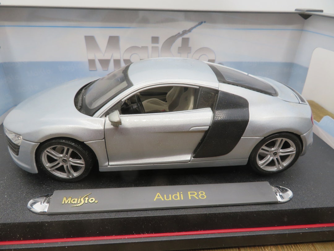 Audi R8 Diecast Model Car 1:18 Scale Die Cast by Maisto Light Gray - Etsy