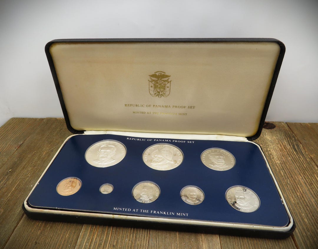 1978 Republic of Panama 8 Coin Proof Set - Sealed With Original Box and ...