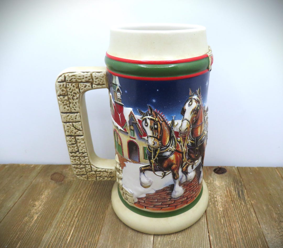 1998 Budweiser Anheuser-busch "grant's Farm Holiday" Holiday Beer Stein ...