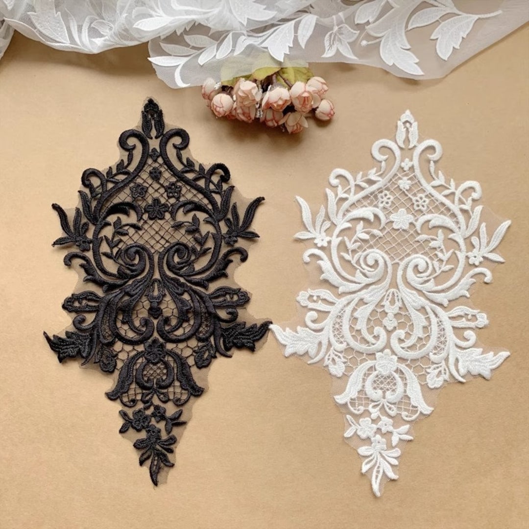 Vintage Embroidery Lace Applique,bridal Bodice Lace Patch, Floral Lace ...