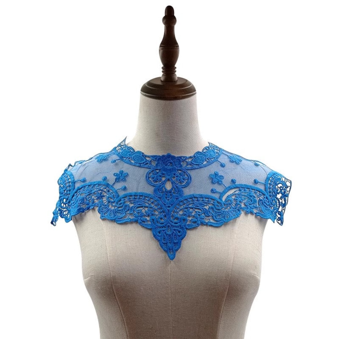 10 Color Floral Neckline Lace Trim Applique Guipure Flower Embroidery ...