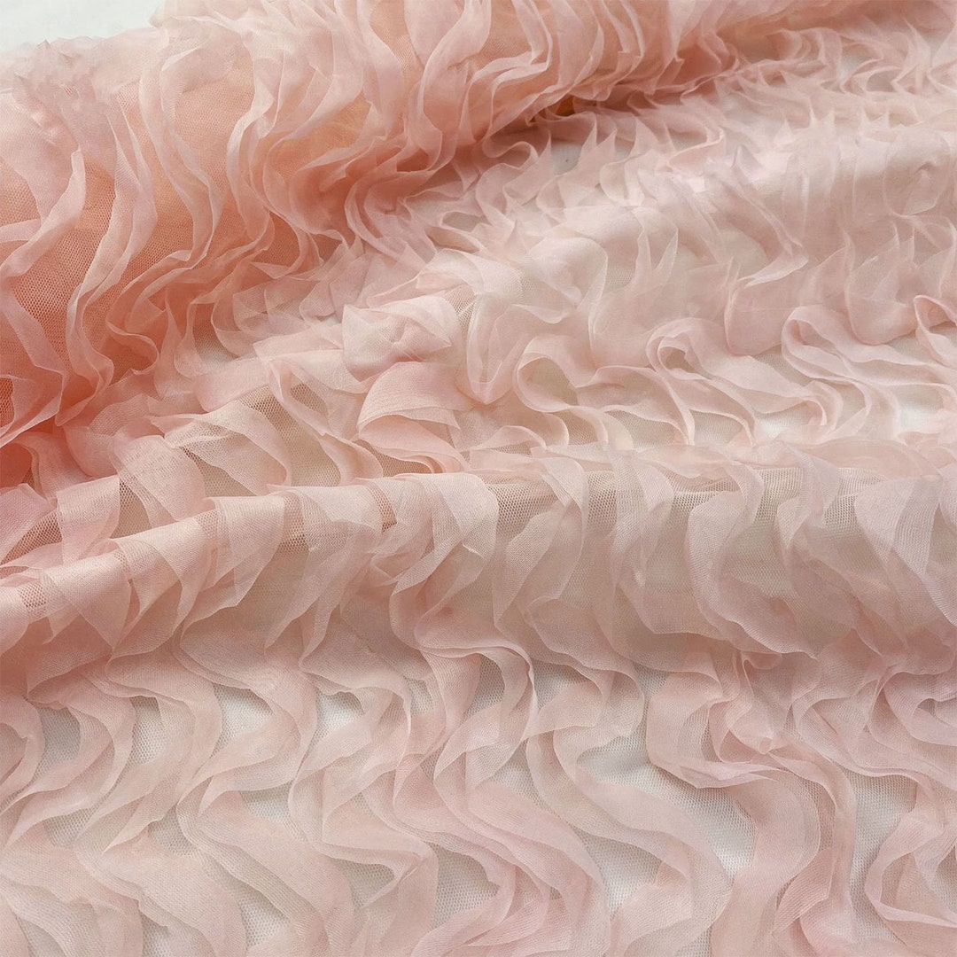3D Wave Gauze Lace Fabric Wave Ribbon Embroidery Tulle Lace Fabric Soft ...