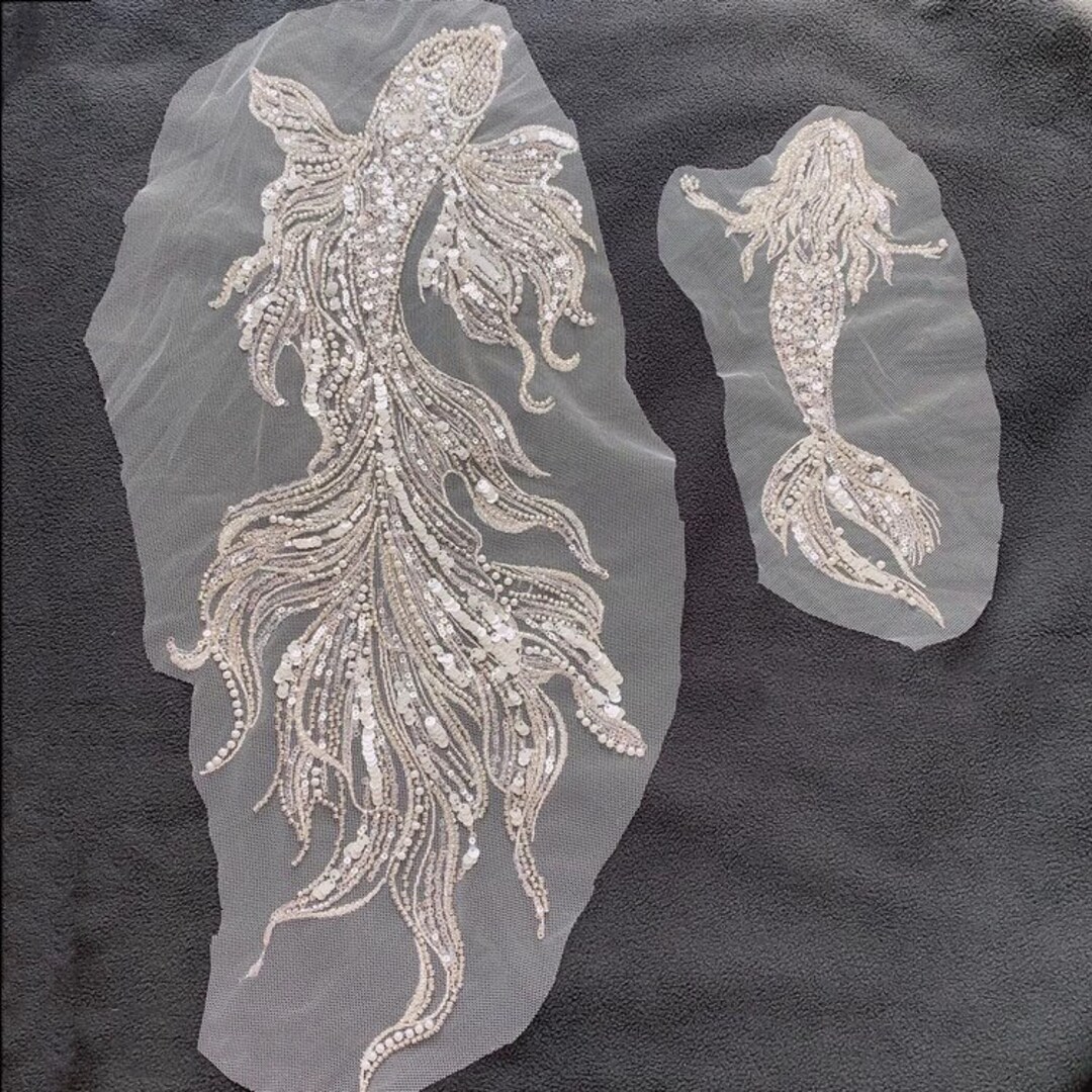 1set Marine Theme Lace Appliques, Goldfish and Mermaid Lace Motif ...