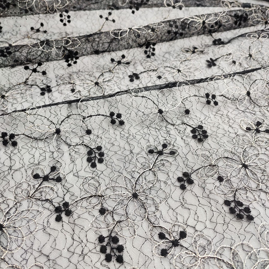 Little Blossom Embroidery Lace Gauze Soft Lace Tulle Mesh Fabric Corded ...