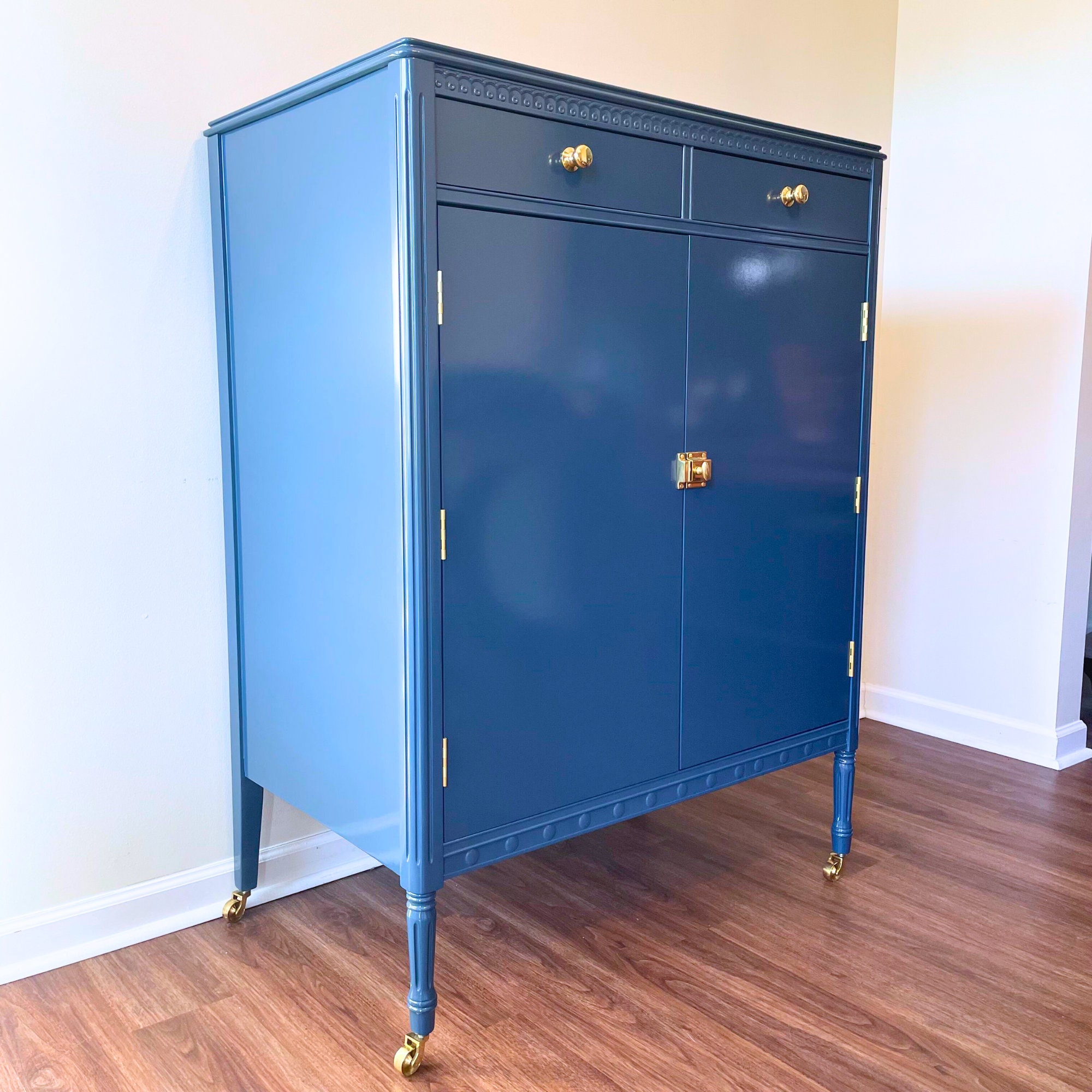 SOLD! Gloss Lacquer Navy Bar Cabinet - Etsy