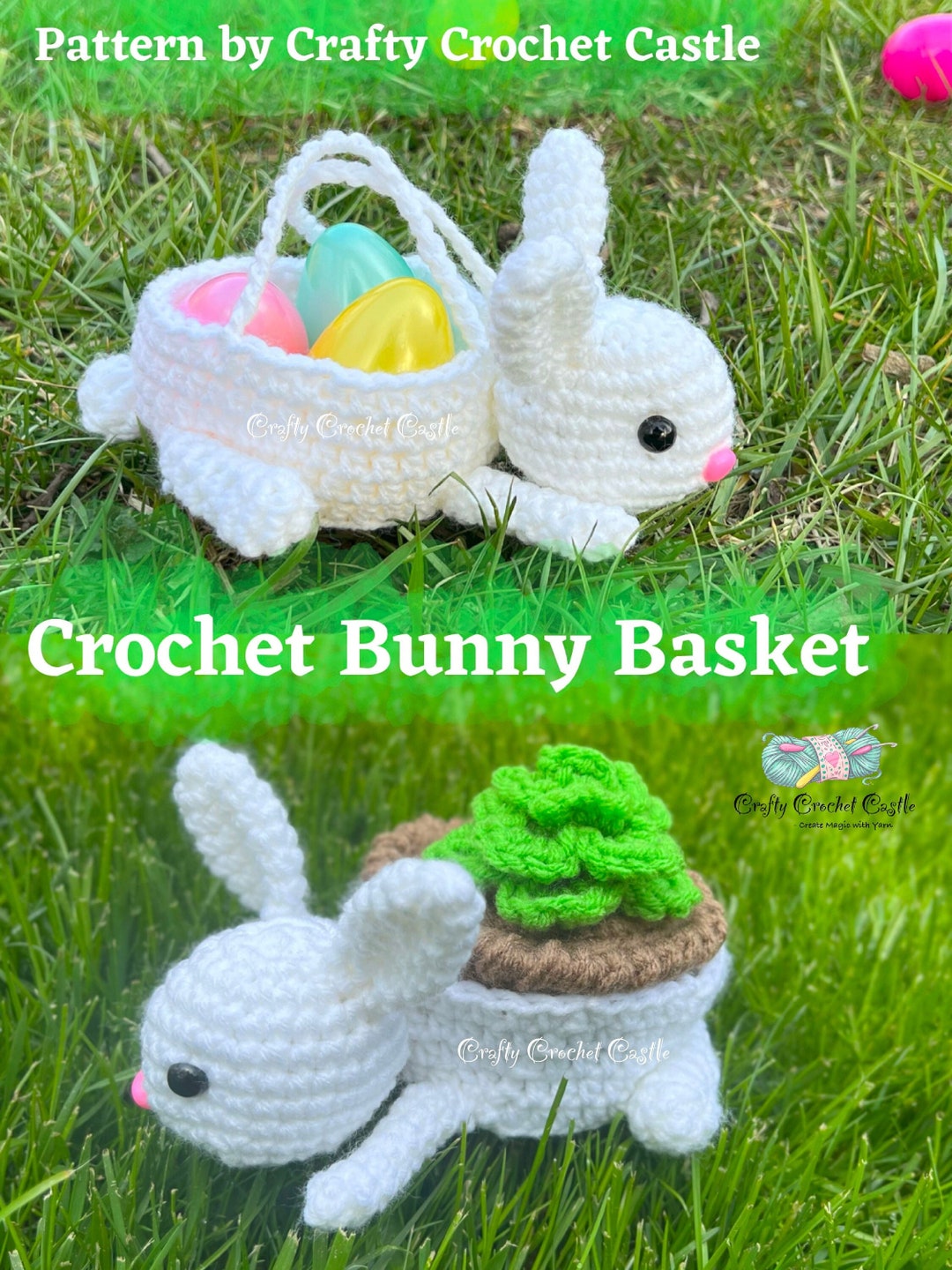 Crochet Bunny Basket, Crochet Easter Pattern, PDF PATTERN ONLY, English ...