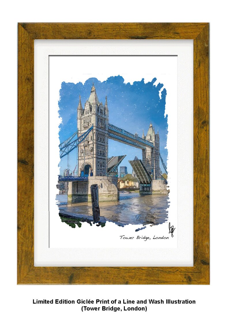 TOWER BRIDGE, Framed Limited Edition Fine Art Giclée Print, From an ...