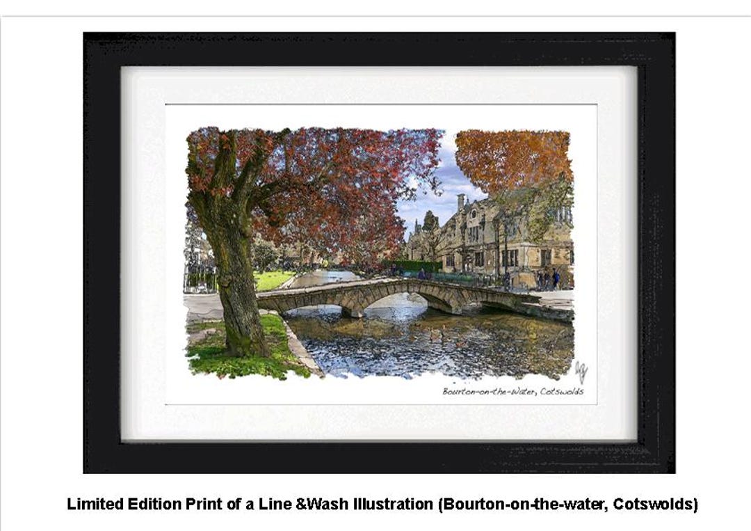 Bourton-on-the-water, Costwolds, Framed Limited Edition Fine Art Giclée ...