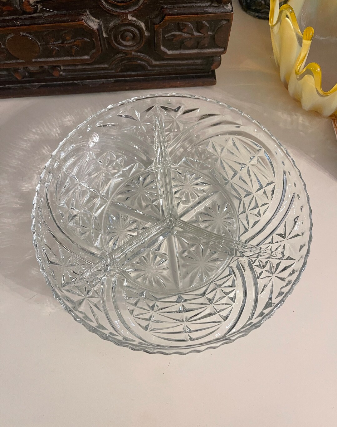 Cut Crystal Divided Bowl - Etsy