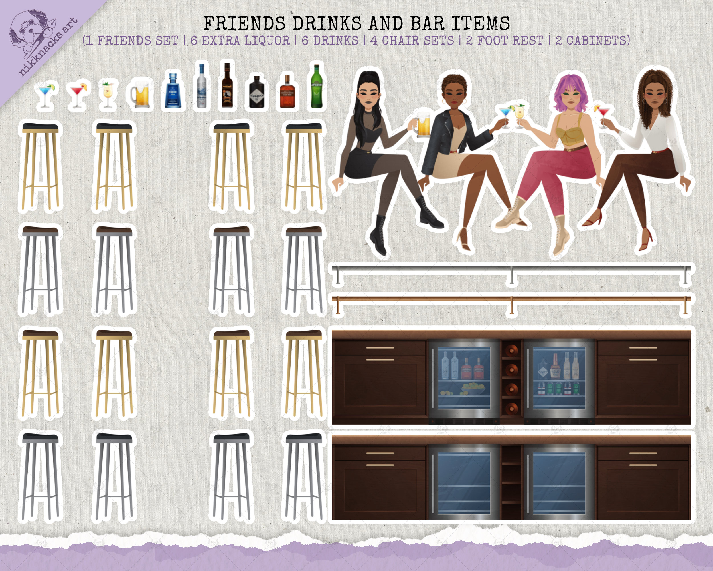 Bar Scene, Bar Illustration, Bar Clipart, Bar Background, Cocktail Bar ...