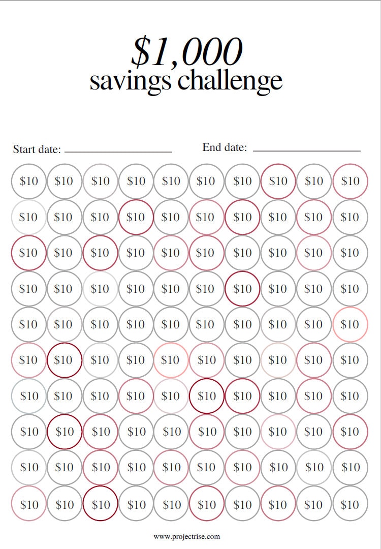 Savings Challenge Templates - Etsy