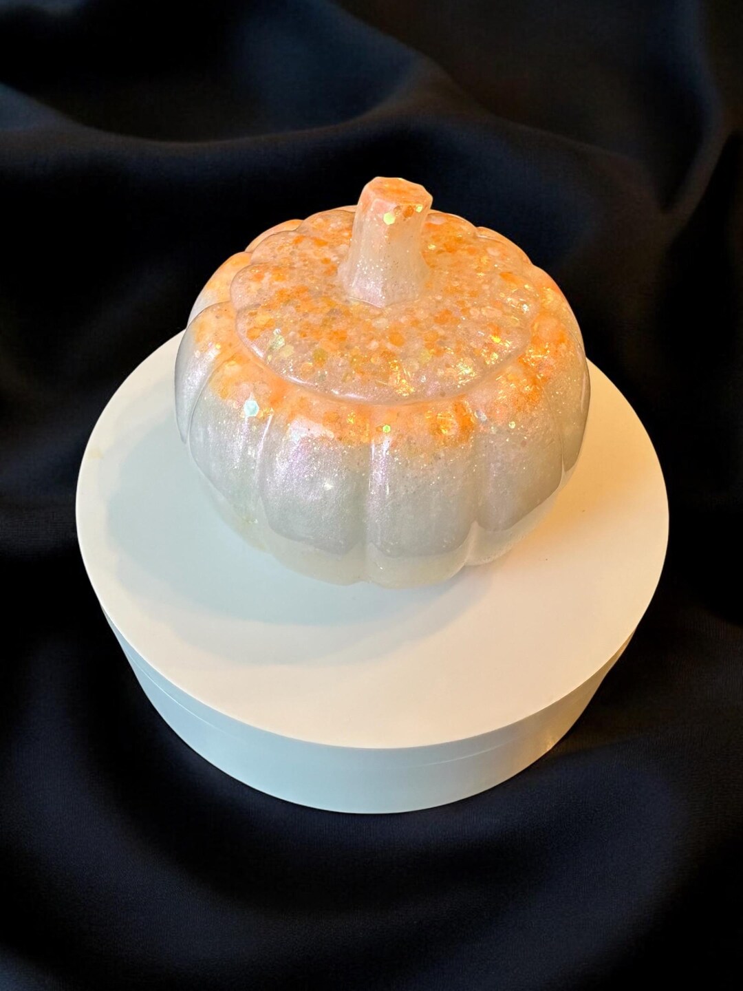 Stunning Resin | Epoxy | Orange Glitter | White Pumpin Jar - Etsy