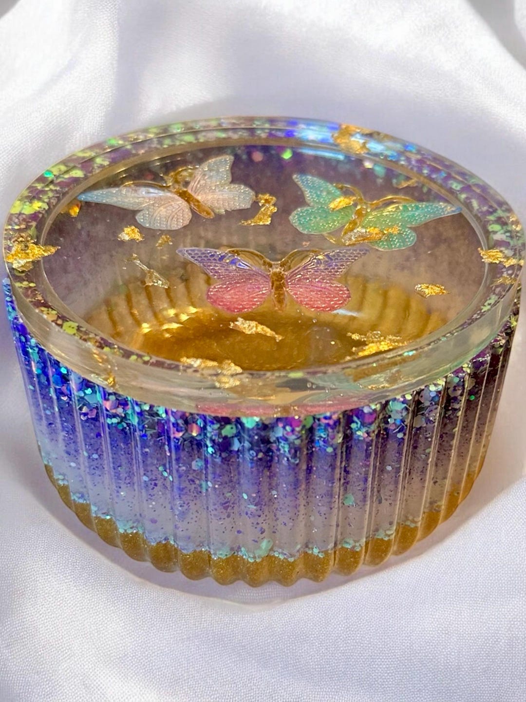 Stunning Butterfly Resin | Epoxy | Container With Lid - Etsy