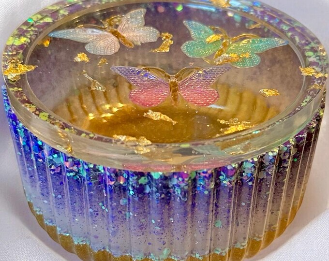 Stunning Butterfly Resin | Epoxy | Container With Lid - Etsy