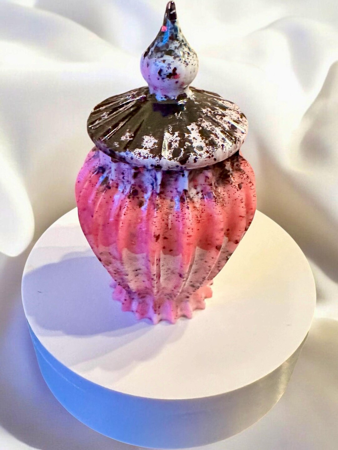 Elegant Resin Epoxy Pink With Black Glitter Stash Jar - Etsy