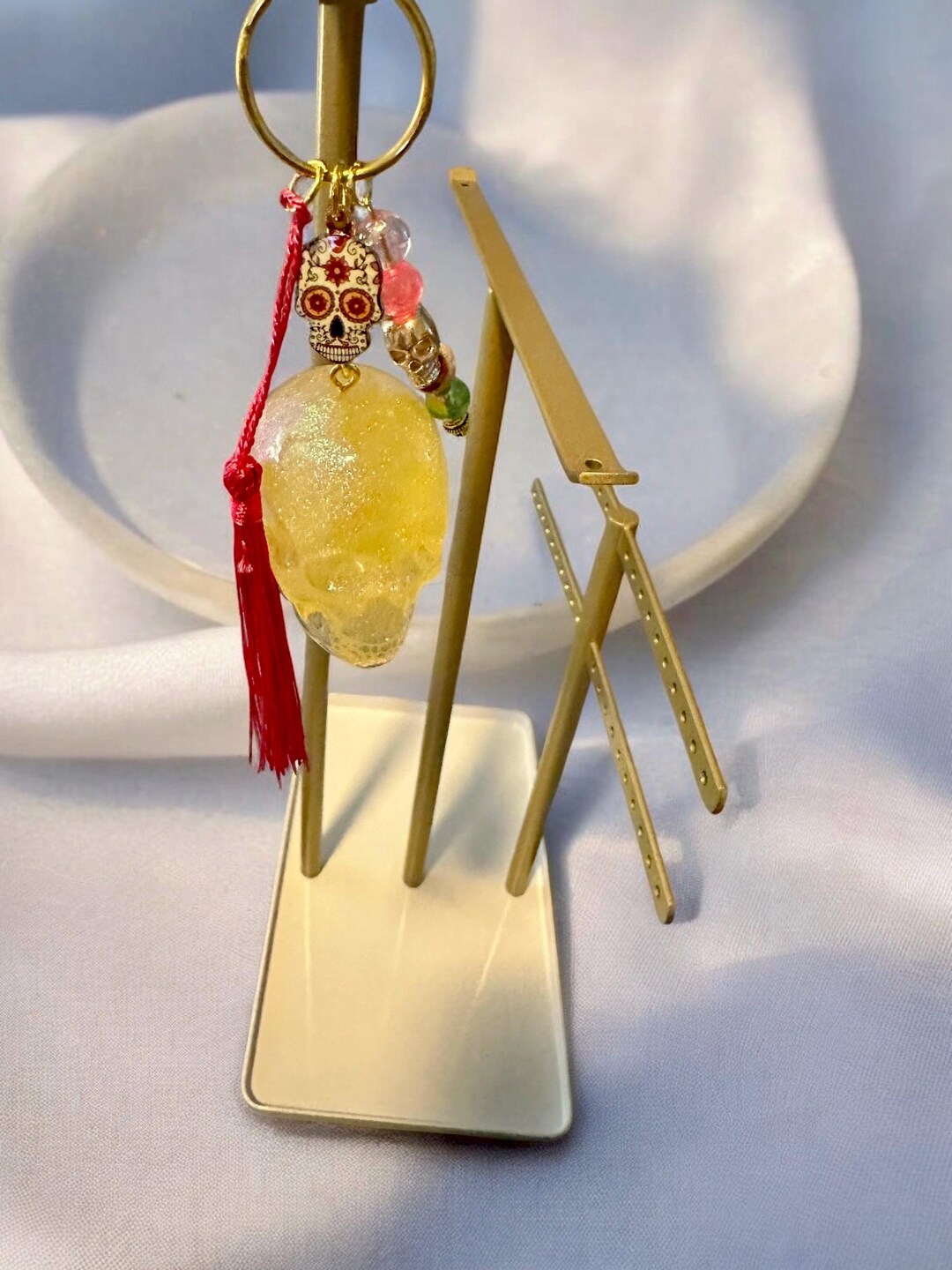 One of a Kind Resin Epoxy Skull Keychain - Etsy