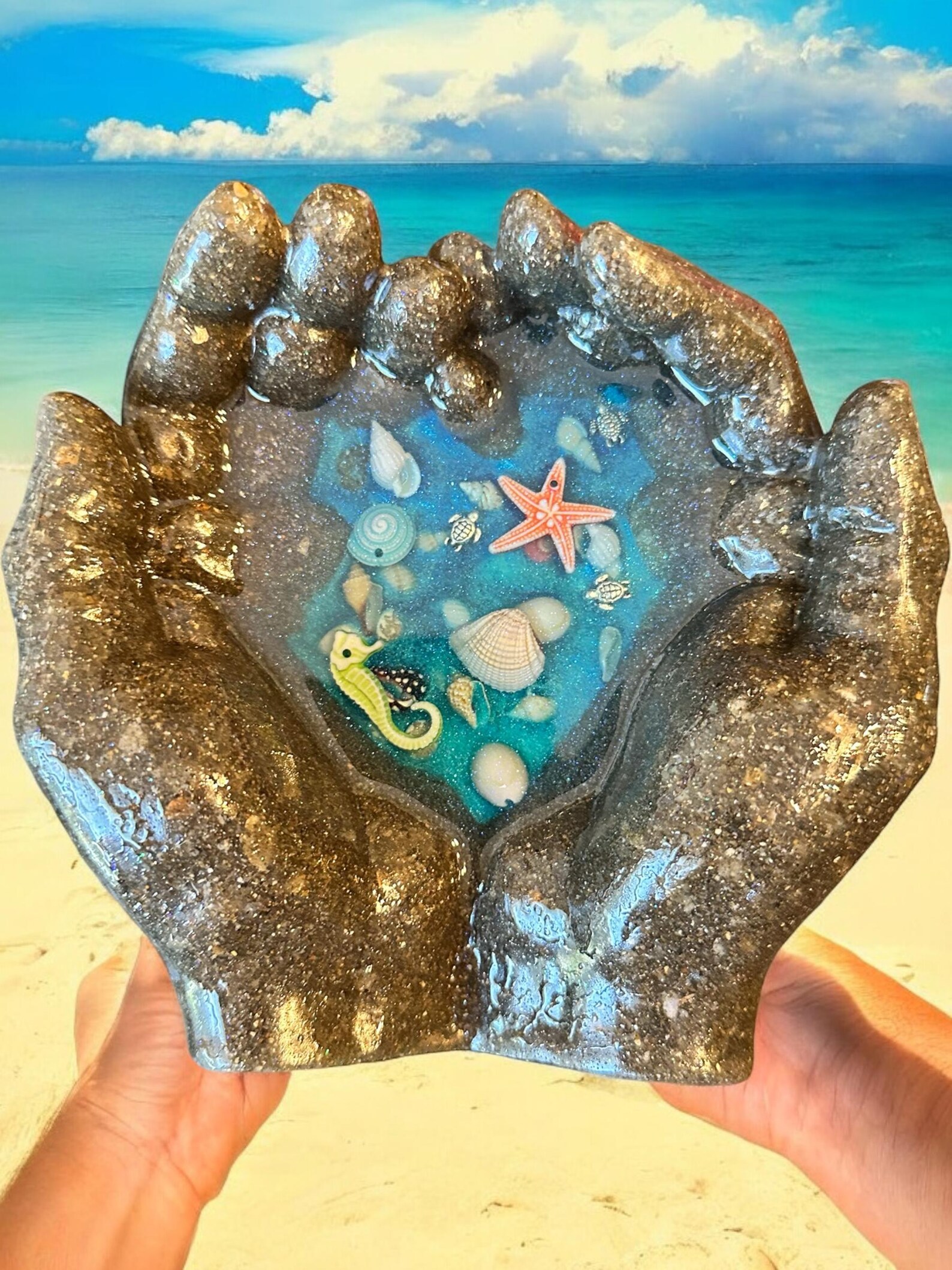 Beautiful BEACH Resin | Epoxy | Ocean | Hands - Etsy