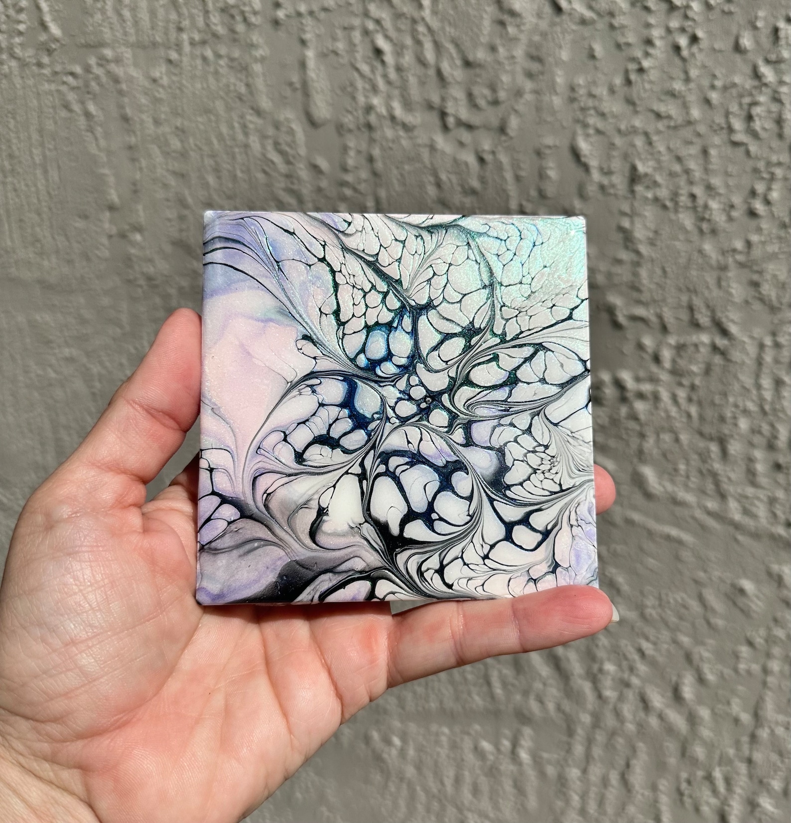 One of a Kind Fluid Art Bloom Ceramic Coasters - Etsy