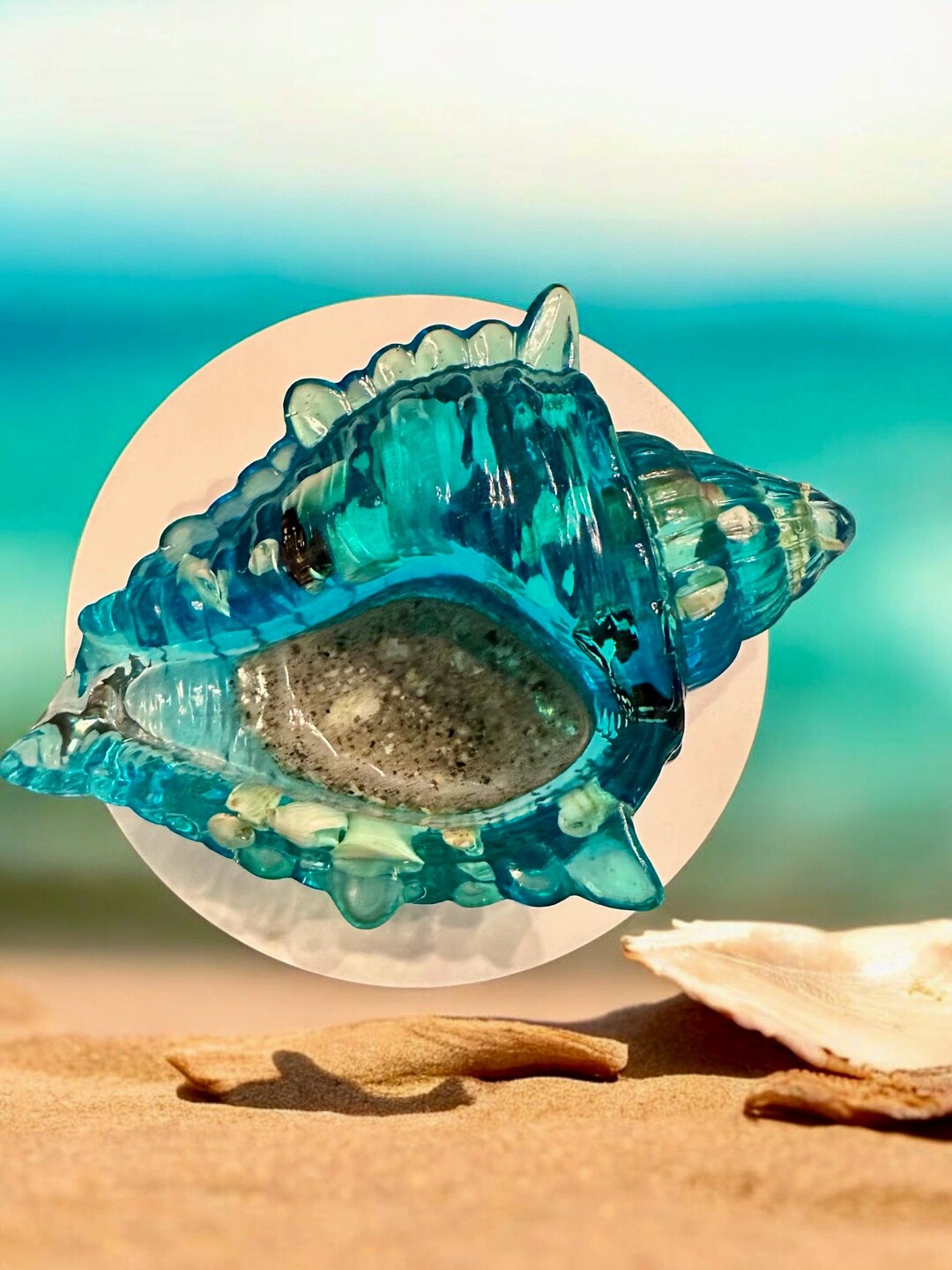 Beautiful Ocean Blue Sea Shell | Beach Trinket Dish - Etsy