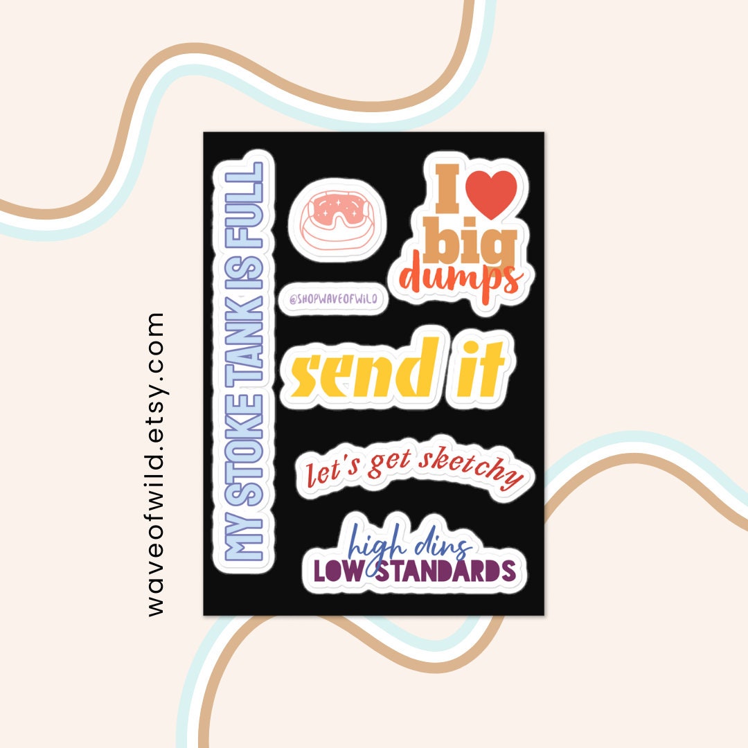 Sharable Skiing Sticker Pack, Vinyl Sticker Sheet, Ski/snowboarding ...