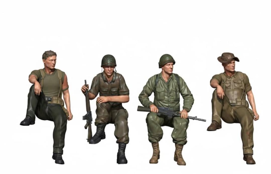 Sitting American Soldiers STL (pack of 4) – Vietnam War Miniatures for ...
