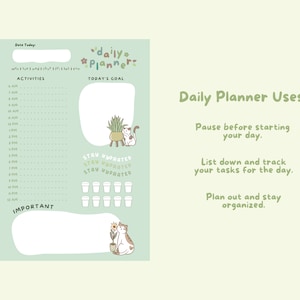Cat Daily Planner, Weekly Planner, Monthly Planner | Kawaii Planner ...