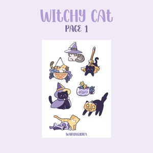 Witch Cat Digital Sticker Pack | Kawaii Digital Stickers | Goodnotes ...