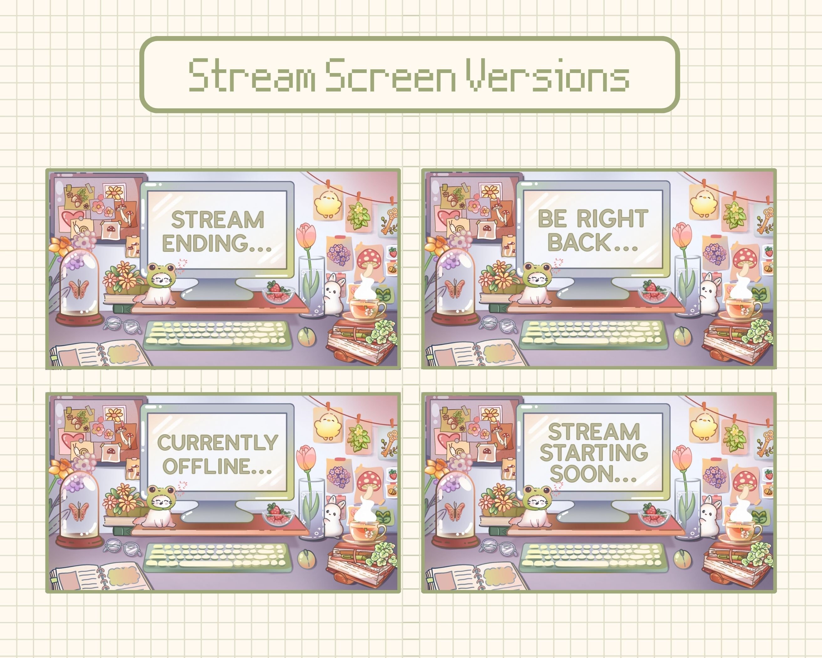 Animated Cottagecore Stream Screens: Cozy Forest Graphics (digital ...