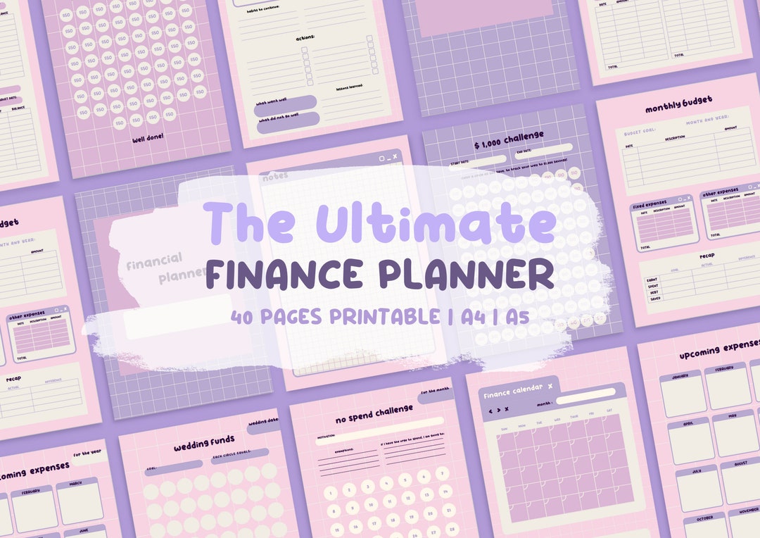 Purple Budget Planner Kit: Finance Tracker, Monthly Budget (digital ...