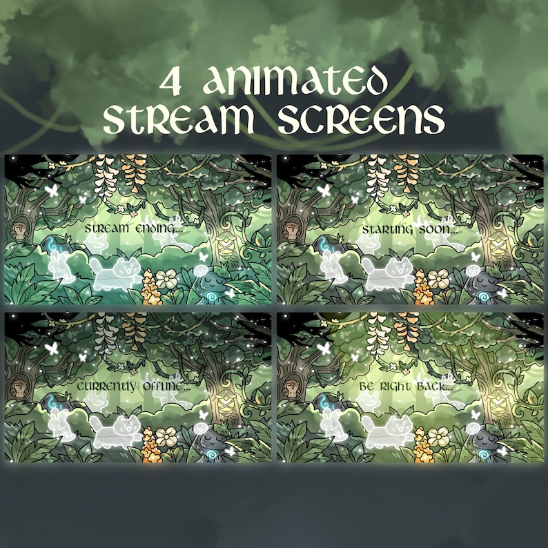 Forgotten Forest: Animated Twitch Overlay, Vtuber Background, Stream ...