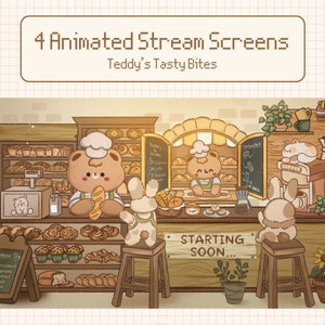 Animated Bakery Theme Stream Screens: Cozy Twitch/youtube Graphics ...