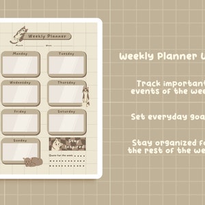 Cat Printable Planner | Daily Planner | Weekly Planner | Kawaii Planner ...