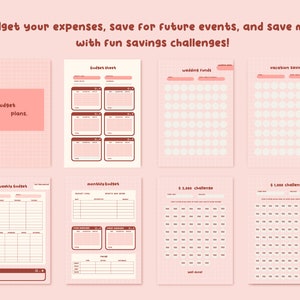 Printable Budget Planner Bundle Pink Budget Planner Kit Monthly Budget ...