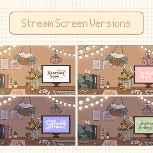 4 Animated Cozy Stream Screens for Twitch, Youtube | Twitch Overlay ...
