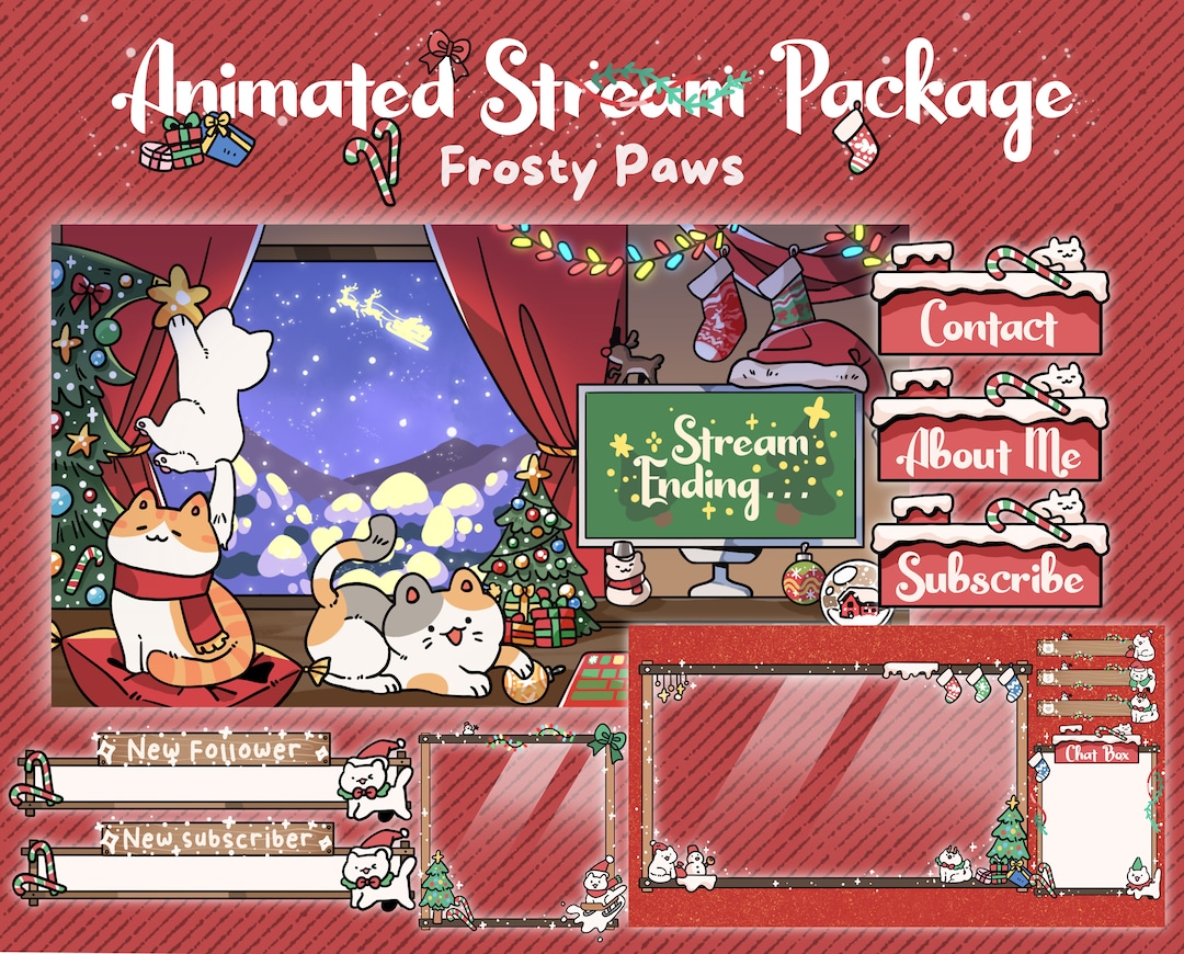 Animated Christmas Stream Overlay Twitch, Youtube, Stream Overlay ...