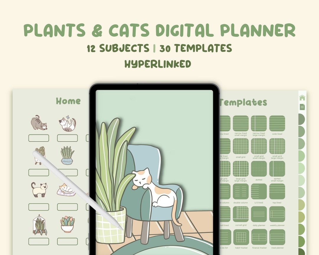Cute Cat Daily Planner, Weekly Planner, Monthly Planner | Kawaii ...
