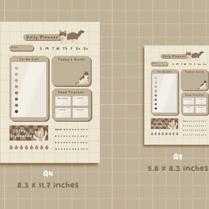 Cat Printable Planner | Daily Planner | Weekly Planner | Kawaii Planner ...