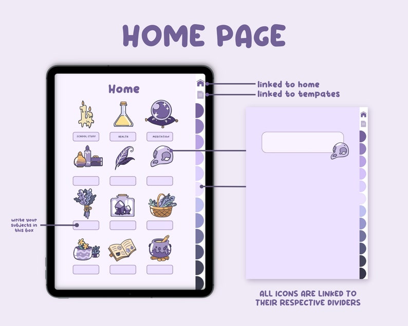 Witch Cat Kawaii Digital Planner: Daily, Weekly, Monthly (PDF) - Etsy