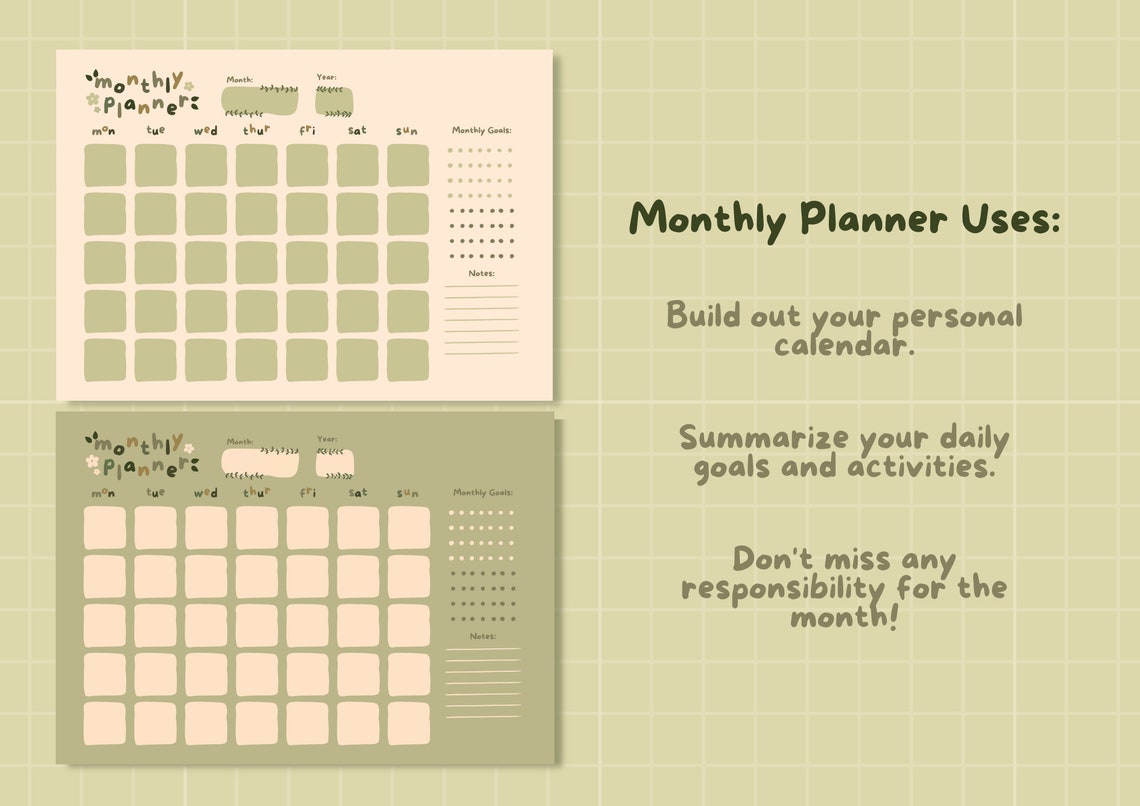 Daily Productivity Cute Digital Download Planner - Etsy